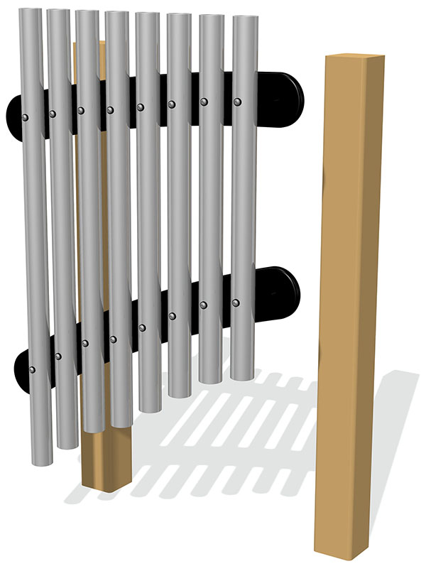 50mm Tube Chimes (8) Rail Mounted - Playground Equipment - Fahr Industries