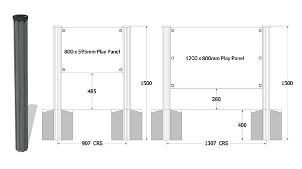 Aluminium T-Slot Posts - Playground Equipment - Fahr Industries